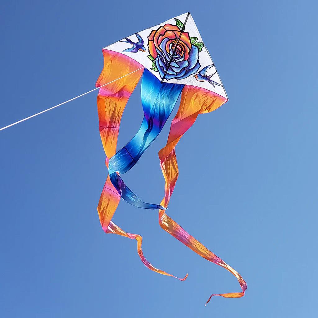 6.5 Ft Flo-Tail Delta Kite Rose Tattoo| Great Canadian Kite Company